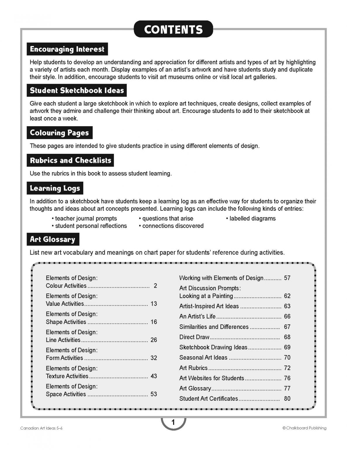 Canadian Art Ideas Grades 5-6 Workbook