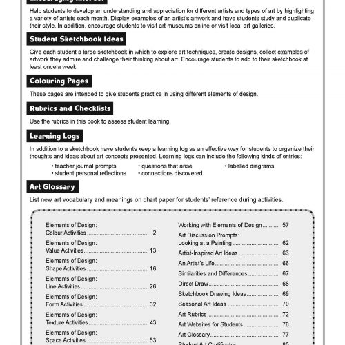 Canadian Art Ideas Grades 5-6 Workbook
