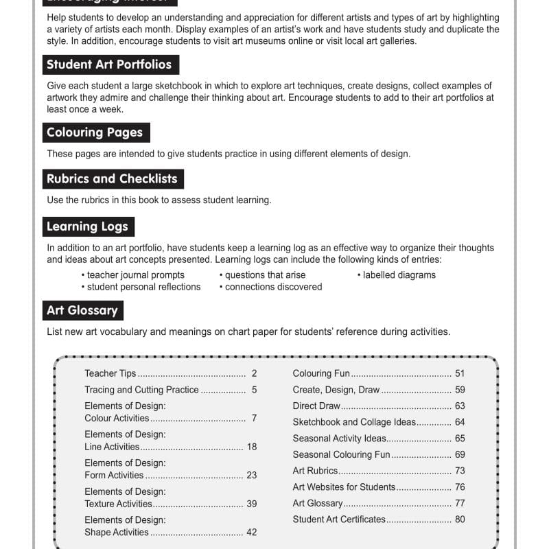Canadian Art Ideas Grades K-1 Workbook