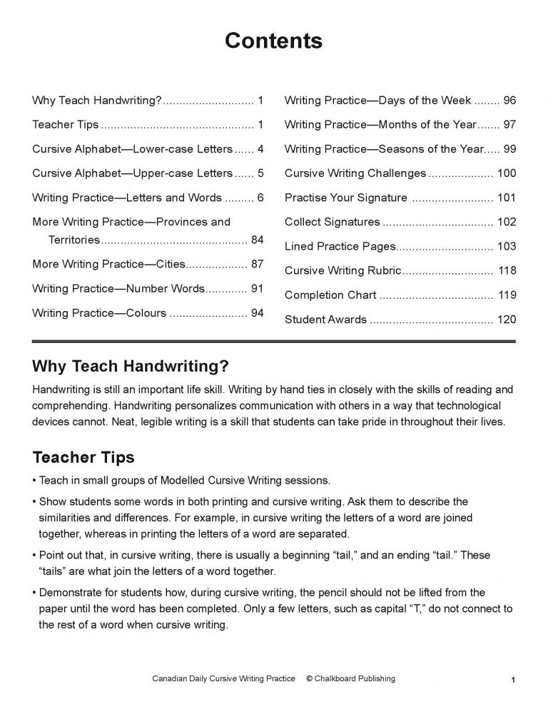 Canadian Daily Cursive Writing Practice Workbook