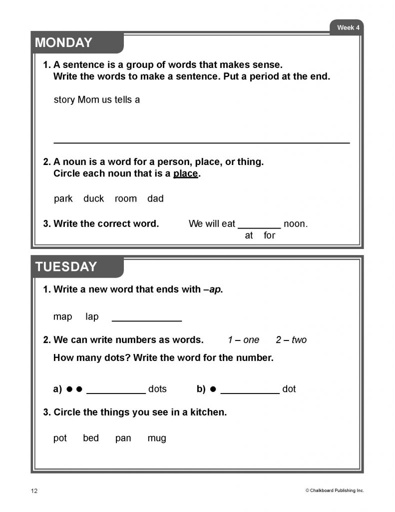 Canadian Daily Language Skills Grade 1 Workbook