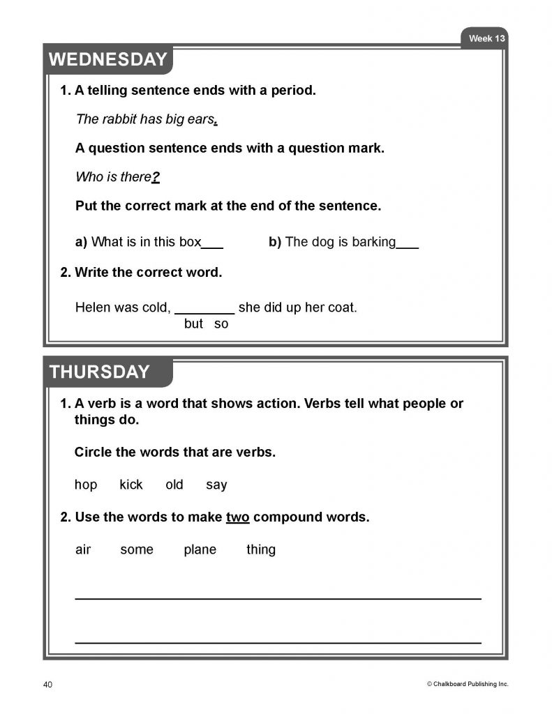 Canadian Daily Language Skills Grade 1 Workbook