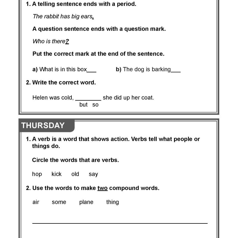 Canadian Daily Language Skills Grade 1 Workbook