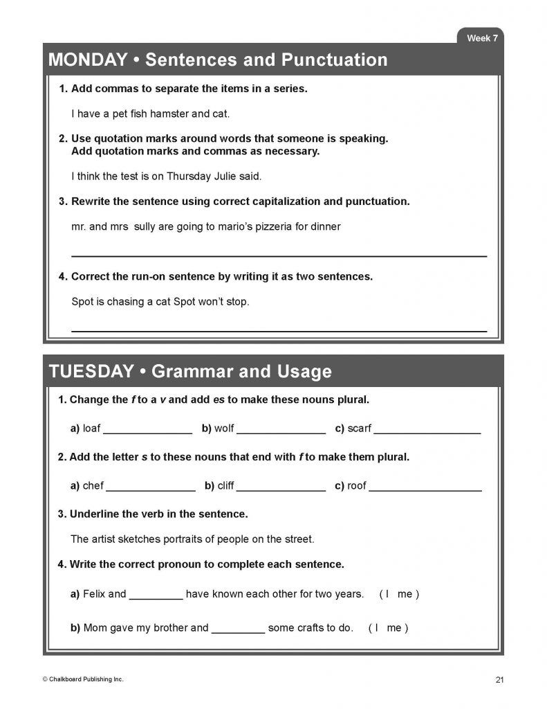 Canadian Daily Language Skills Grade 4 Workbook