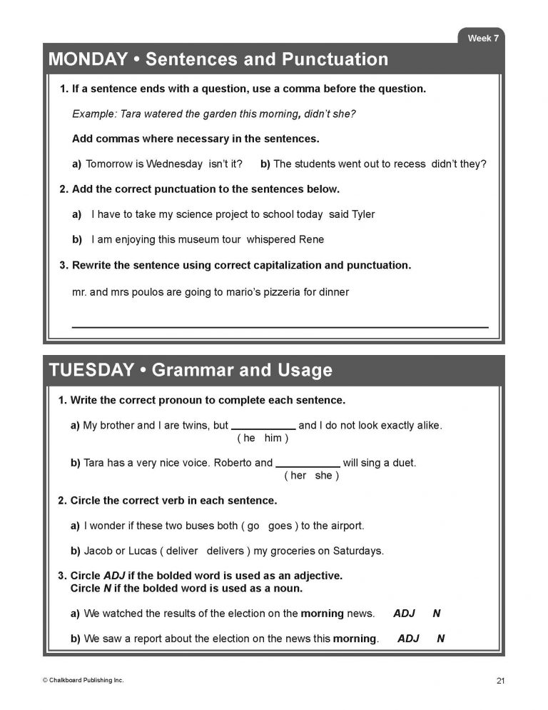 Canadian Daily Language Skills Grade 5 Workbook