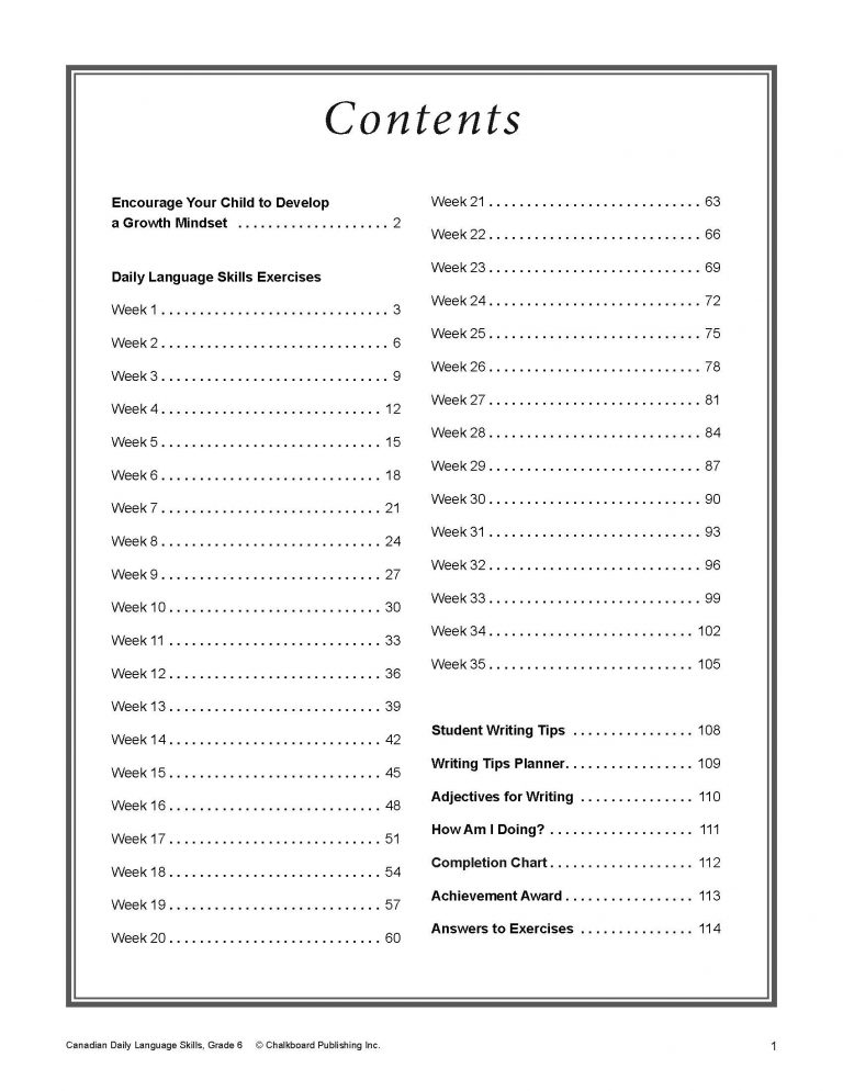 Canadian Daily Language Skills Grade 6 Workbook