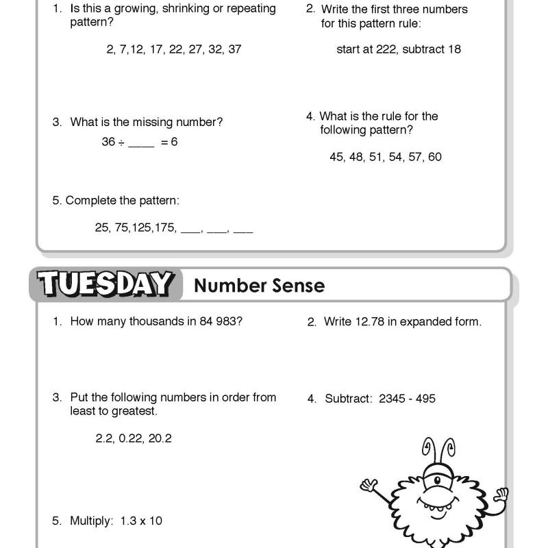 Grade 5 Math Curriculum Workbook