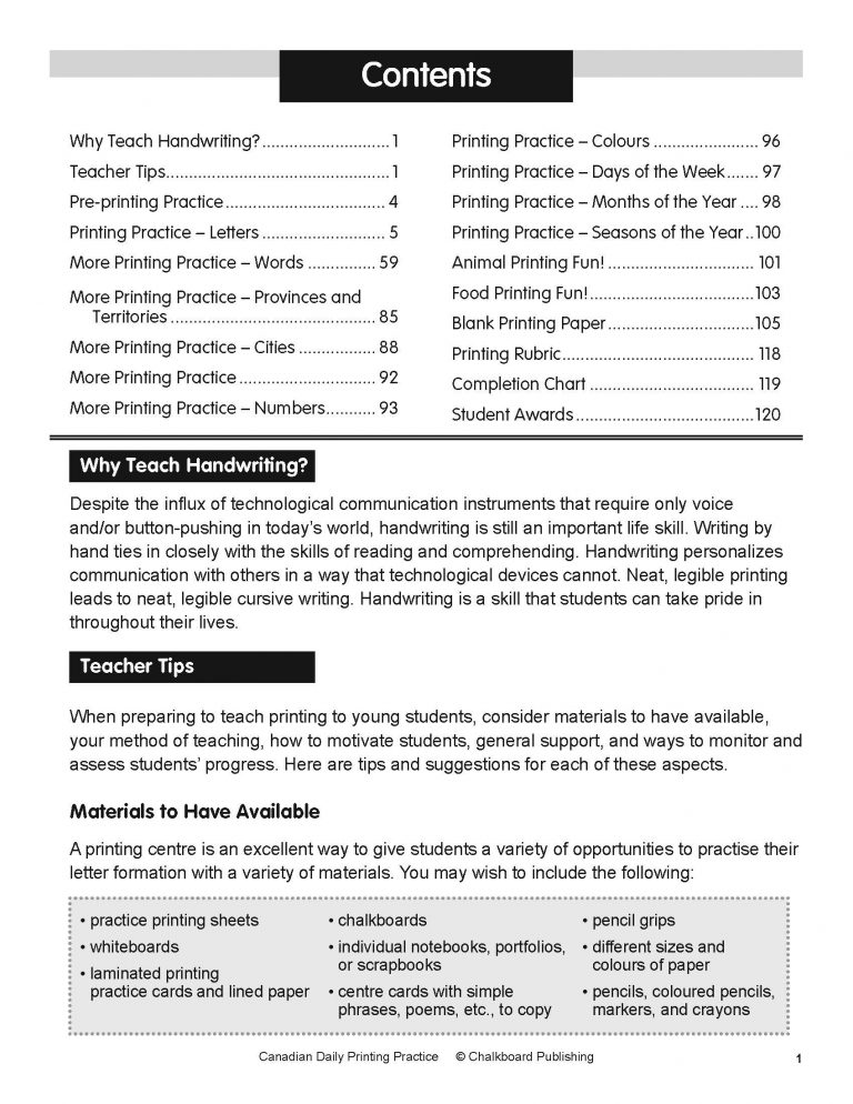 Daily Printing Practice Workbook