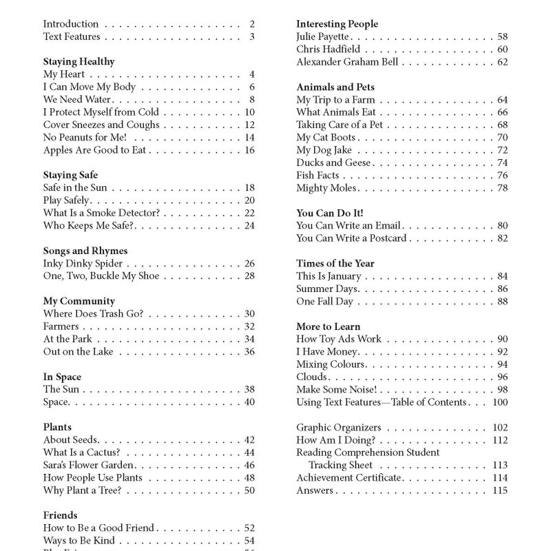 Canadian Daily Reading Comprehension Grade 1 Workbook