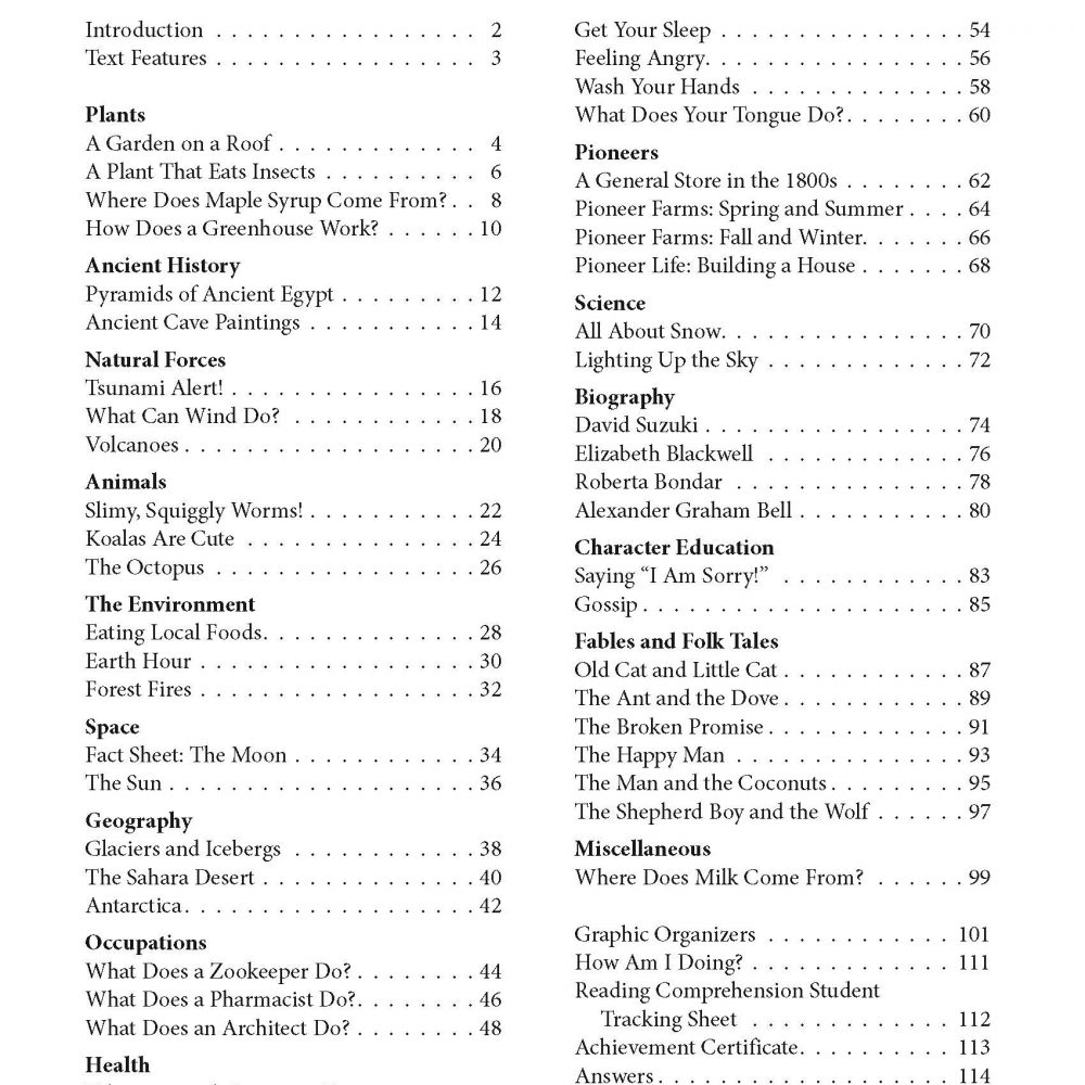 Canadian Daily Reading Comprehension Grade 3 Workbook