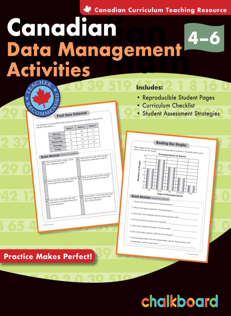 Canadian Data Management Activities Grades 4-6 eBook