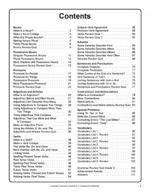 Canadian Grammar Practice Grade 3 Workbook