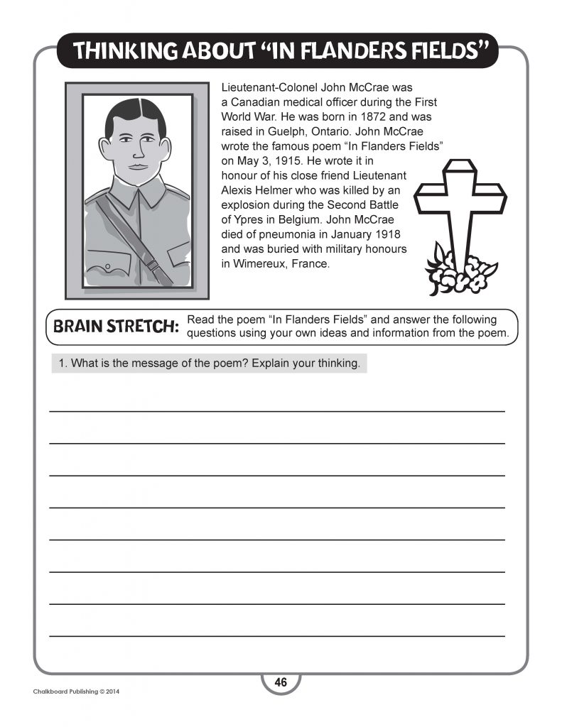 Canadian Instant Remembrance Day Activities Grades K-6 Workbook