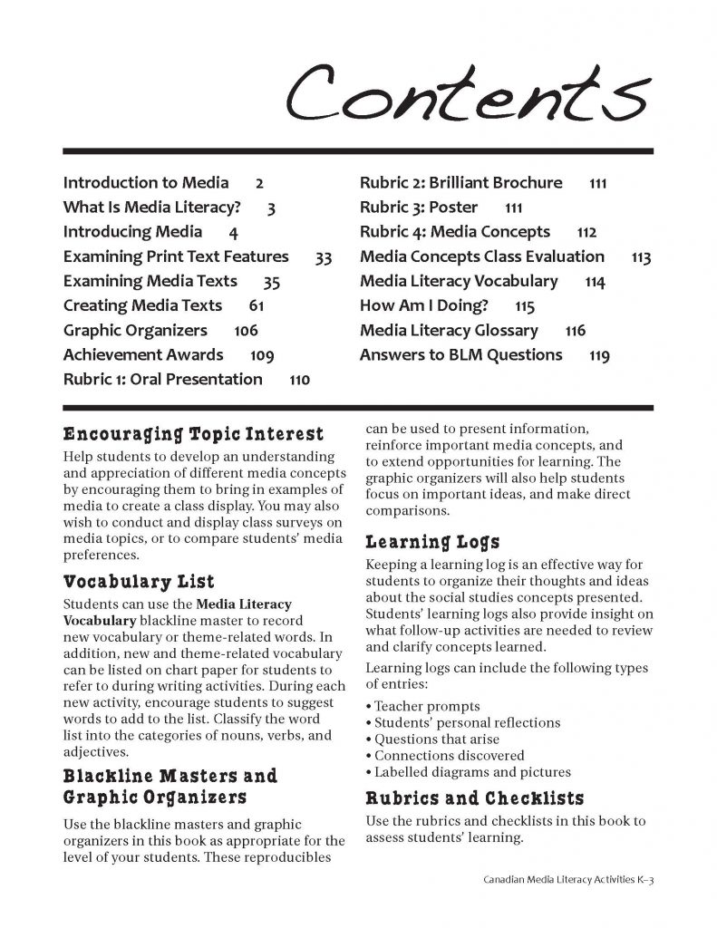 Canadian Media Literacy Activities Grades K-3 - eBook - Chalkboard ...