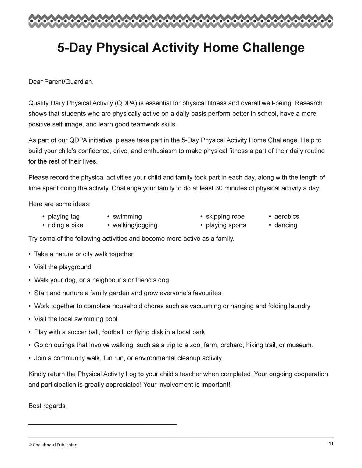 Daily Physical Activities Grades K-3 Workbook