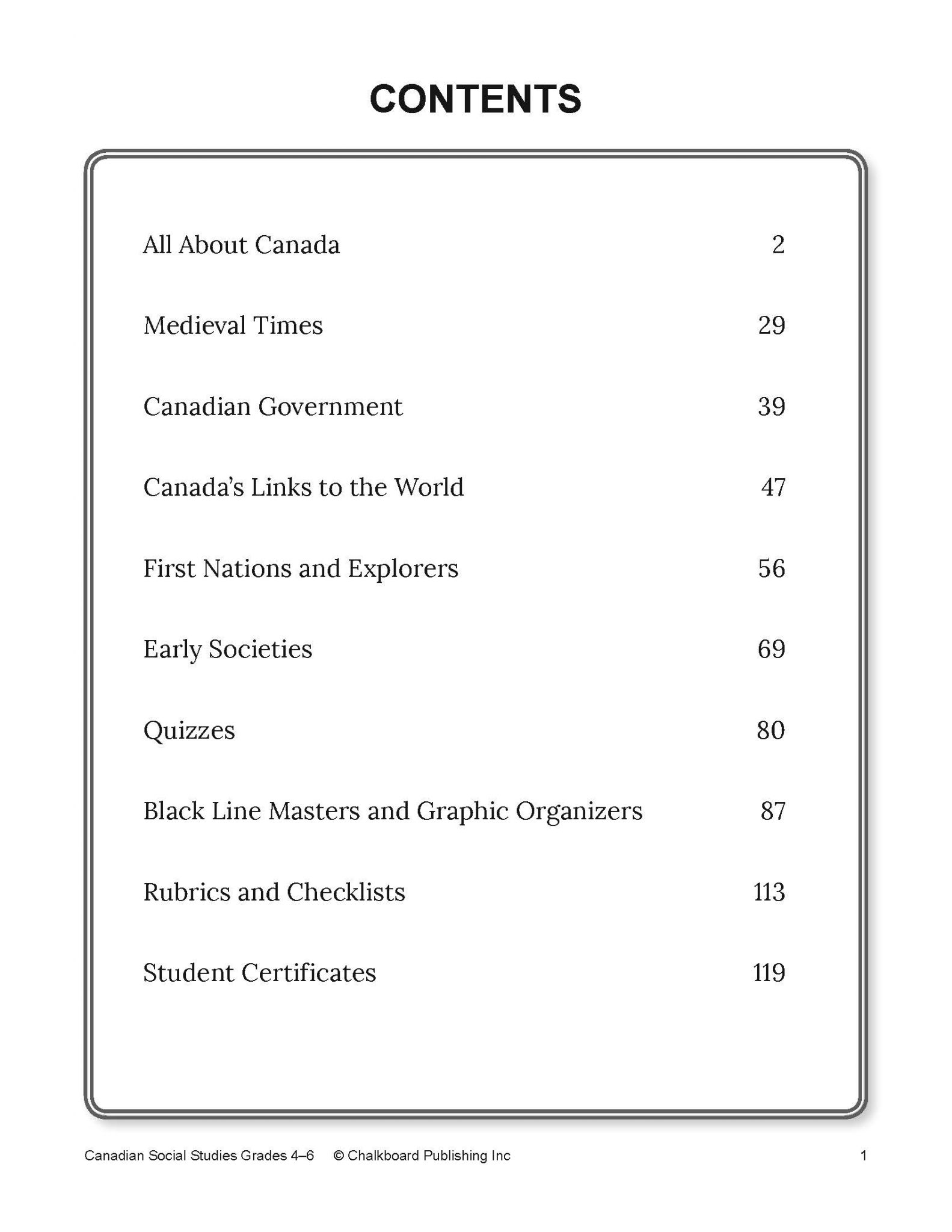 Canadian Social Studies Grades 4-6 Workbook