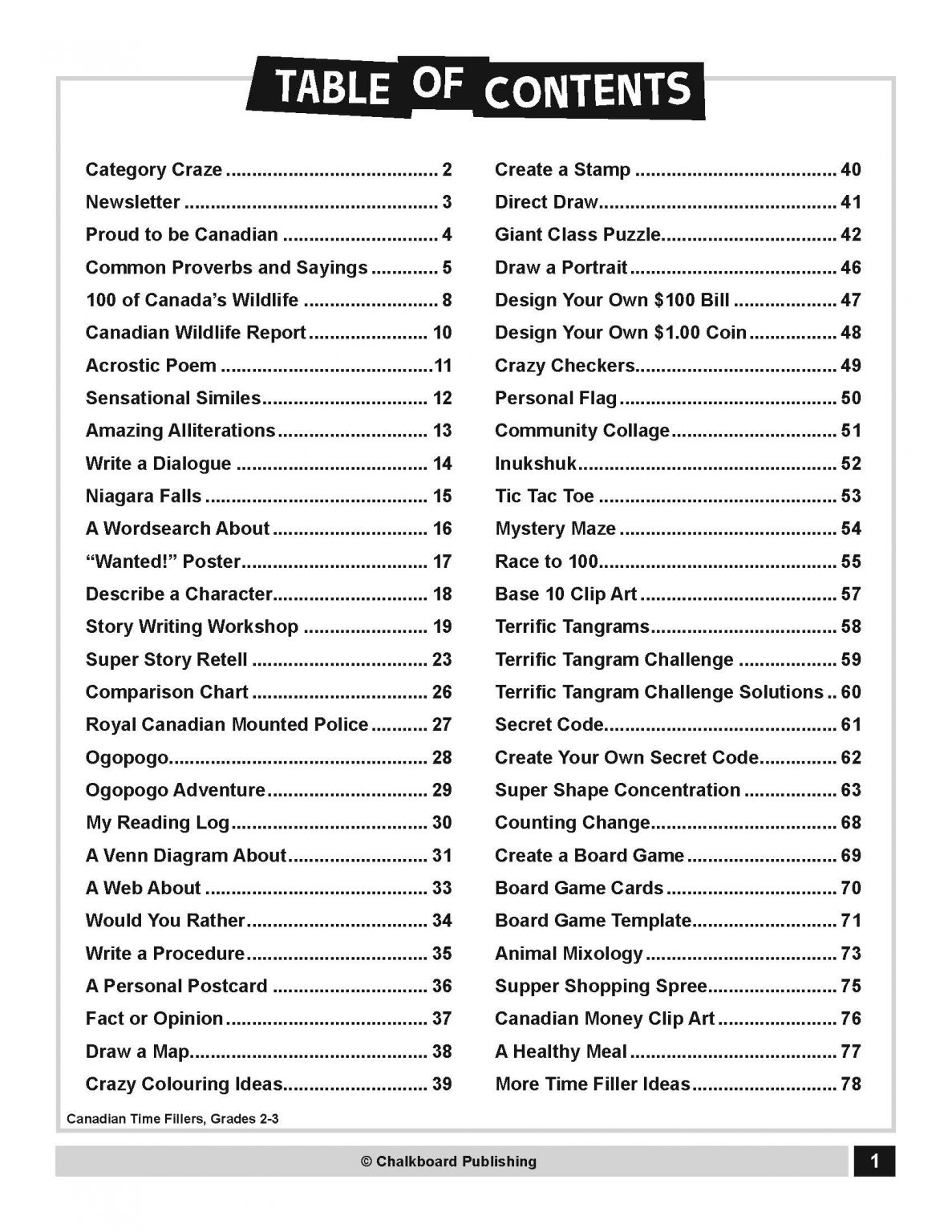 Canadian Time Fillers Grades 2-3 Workbook