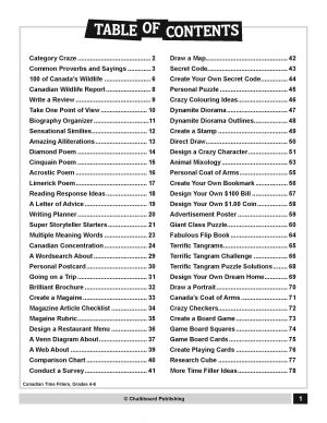 Canadian Time Fillers Grades 4-6 Workbook