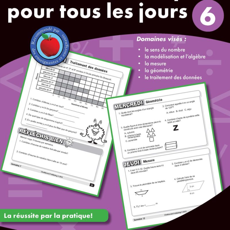 French Daily Math Grade 6 Workbook