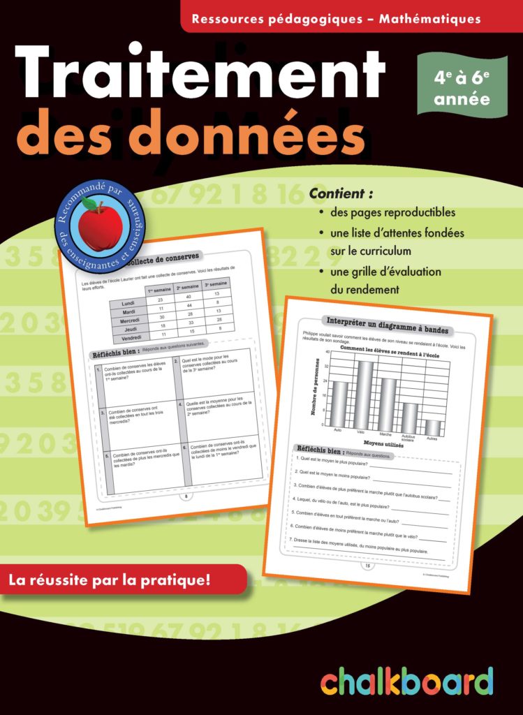 Canadian French Data Management Activities Grades 4-6 eBook