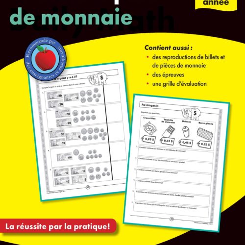 Canadian French Money Activities Grades 1-3 - eBook - Chalkboard Publishing