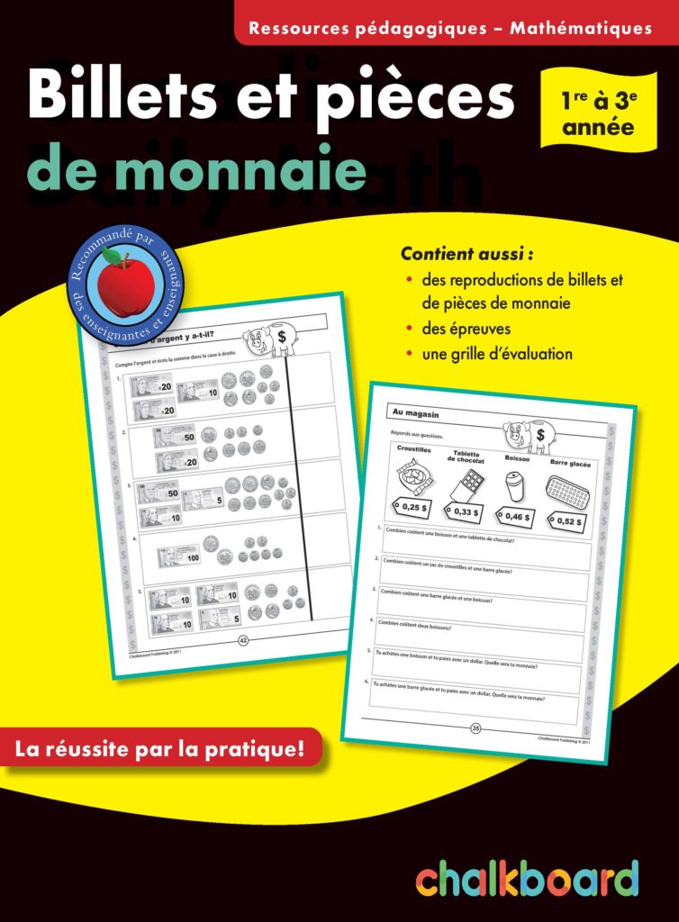 Canadian French Money Activities Grades 1-3 - eBook - Chalkboard Publishing