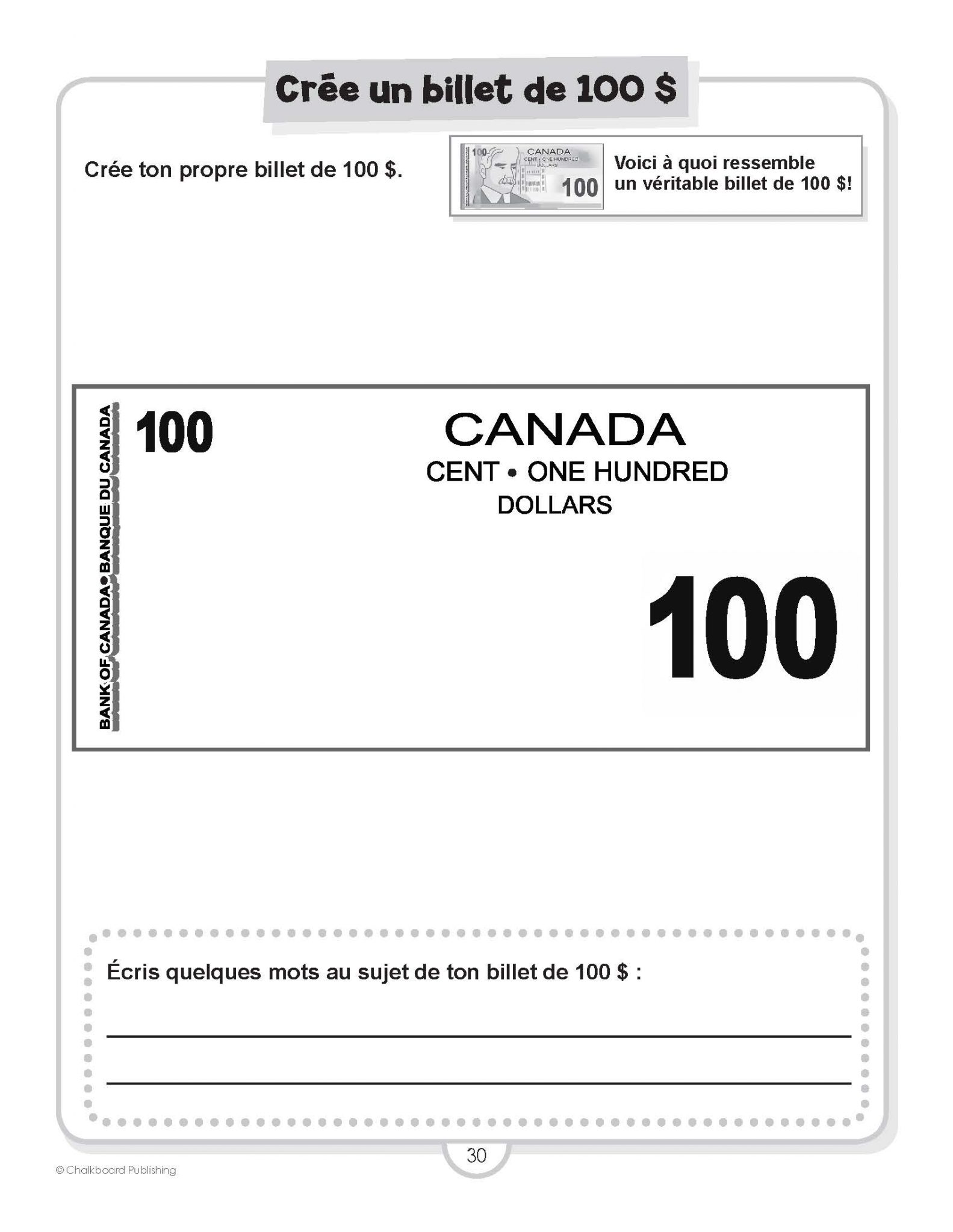 French 100th Day Activities Workbook