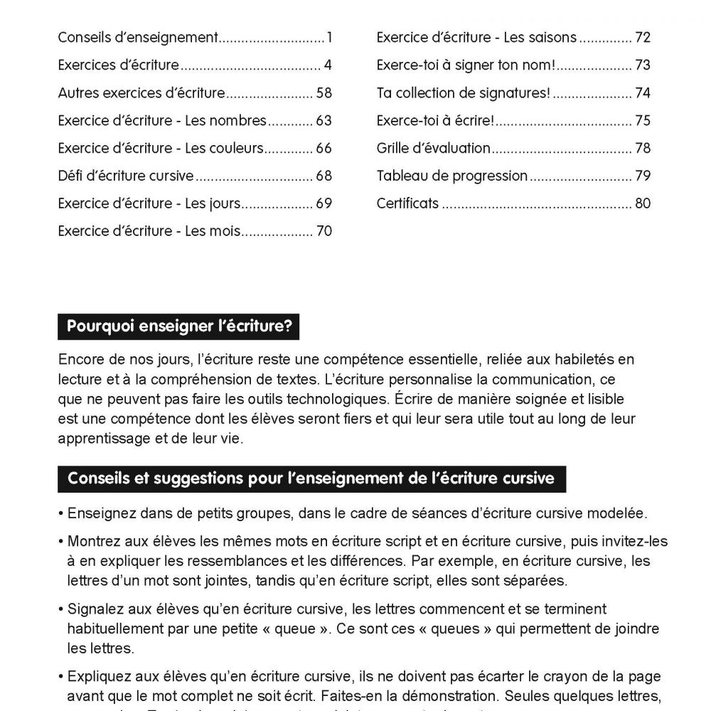 French Daily Cursive Writing Practice Workbook