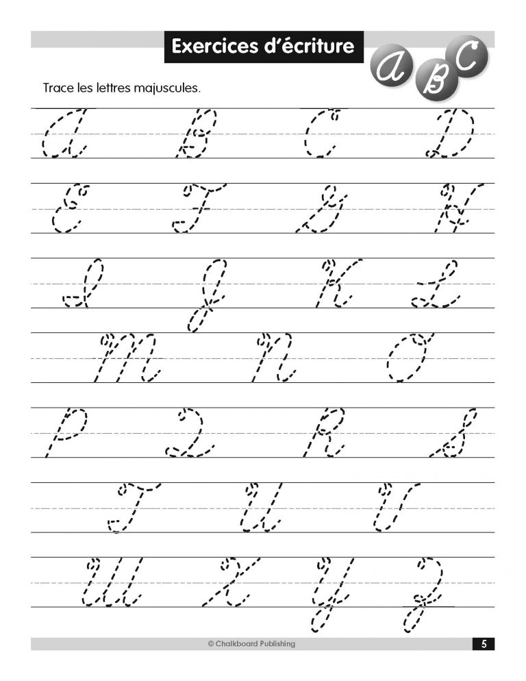 French Daily Cursive Writing Practice Workbook