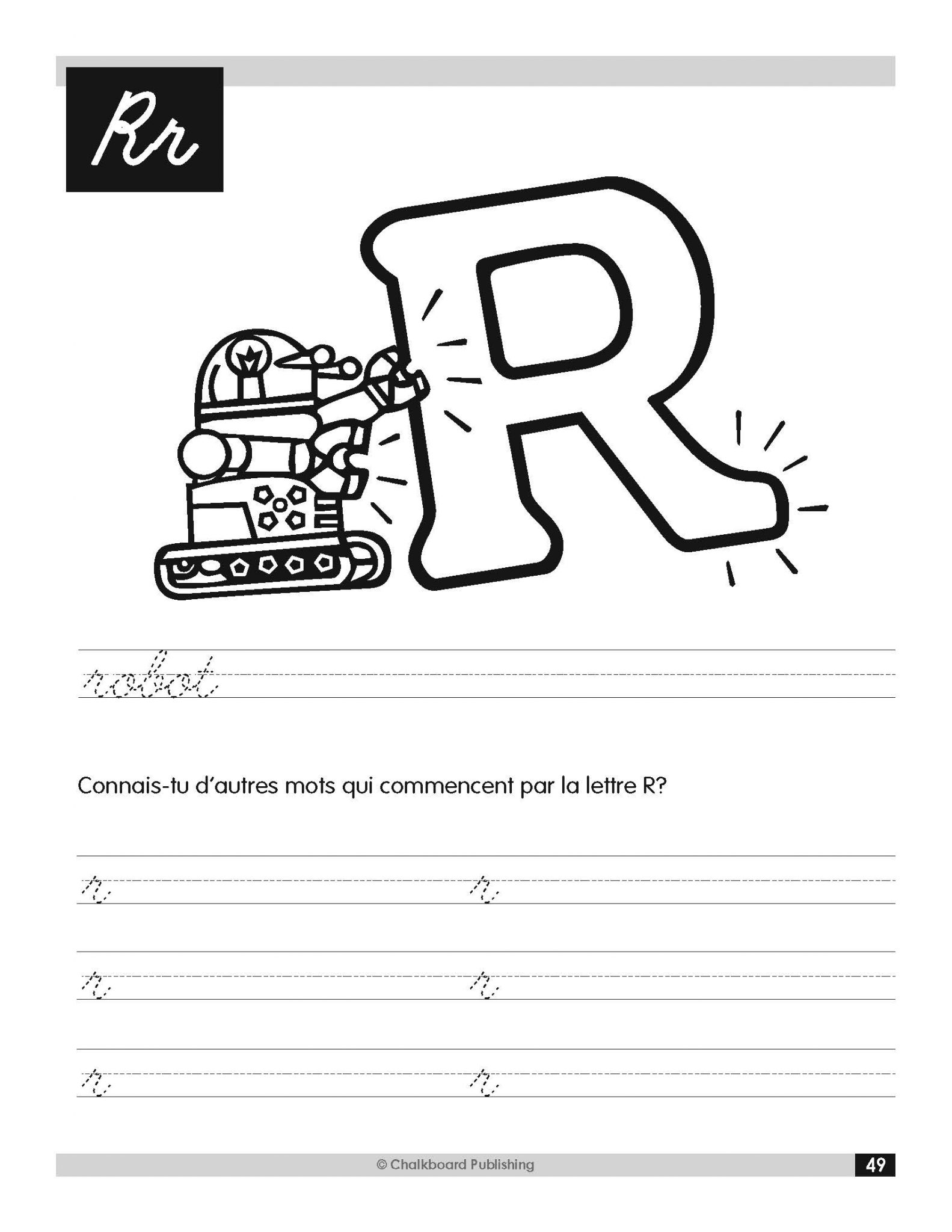 French Daily Cursive Writing Practice Workbook