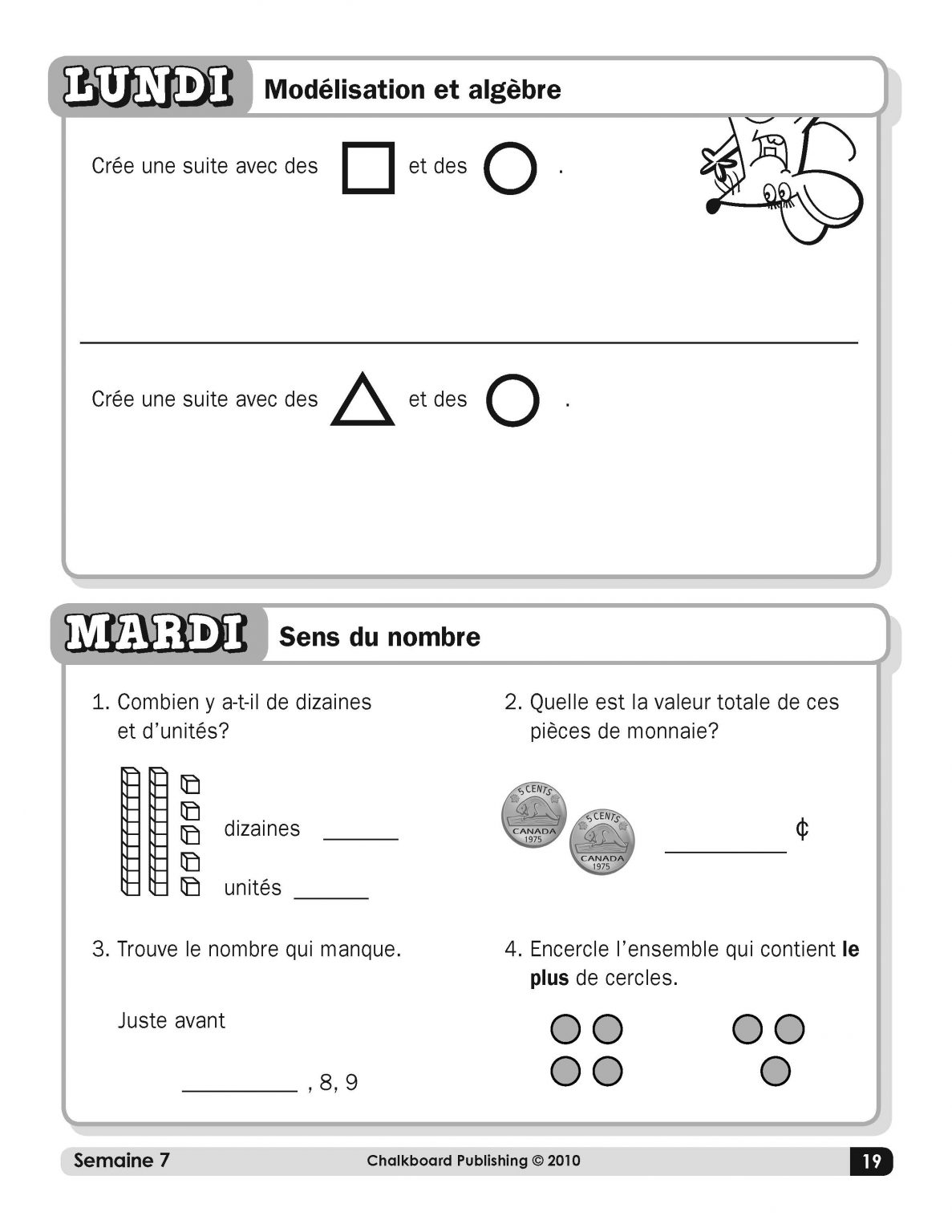 French Daily Math Grade 1 Workbook