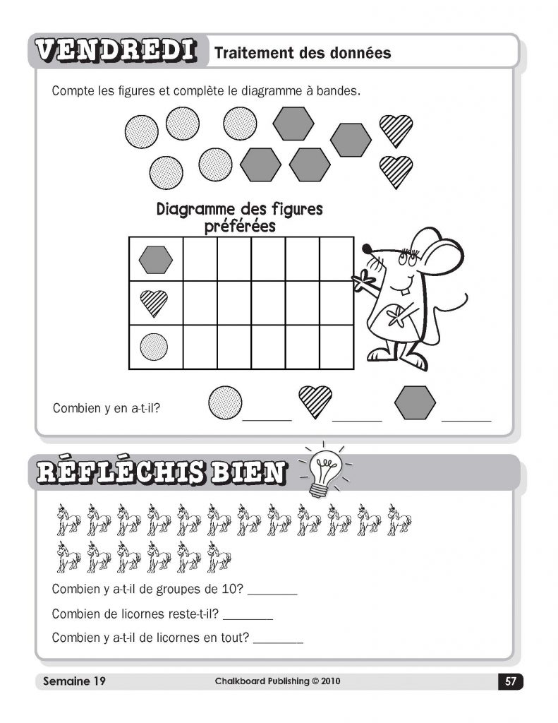 French Daily Math Grade 1 Workbook