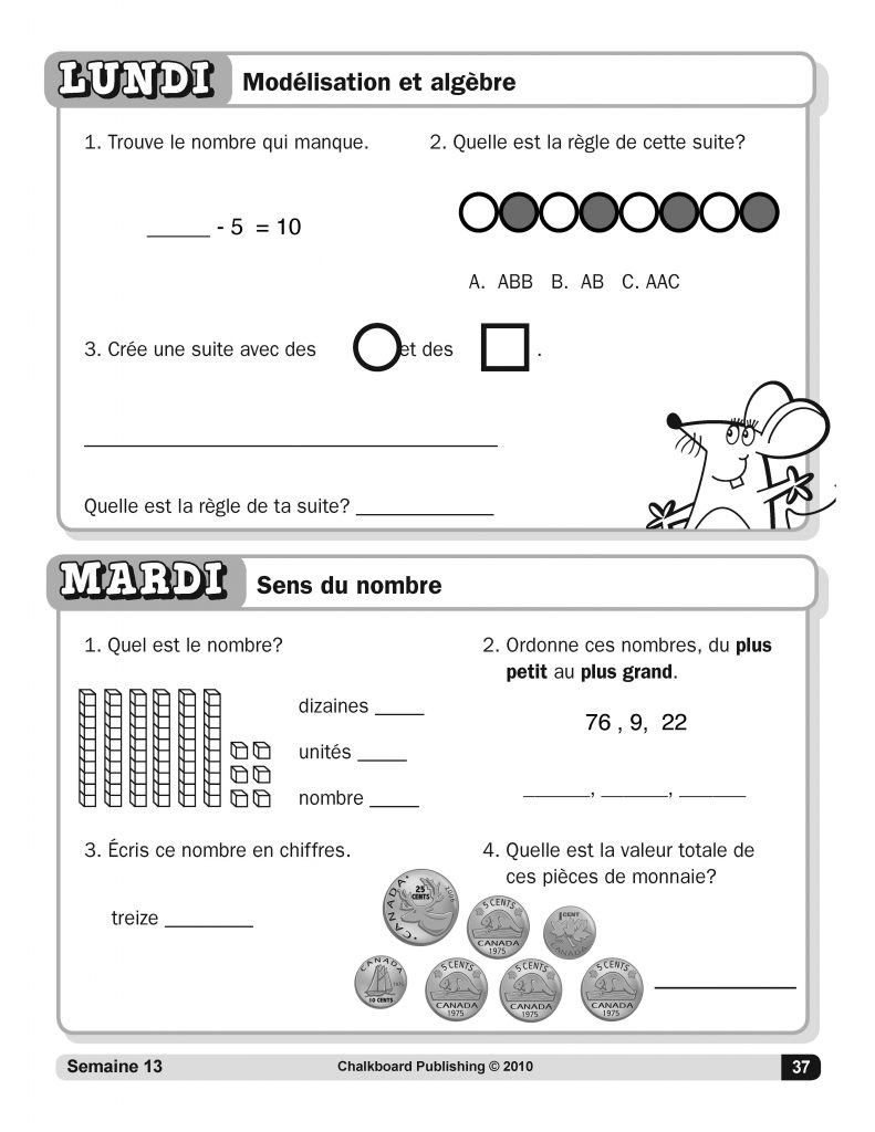 French Daily Math Grade 2 Workbook