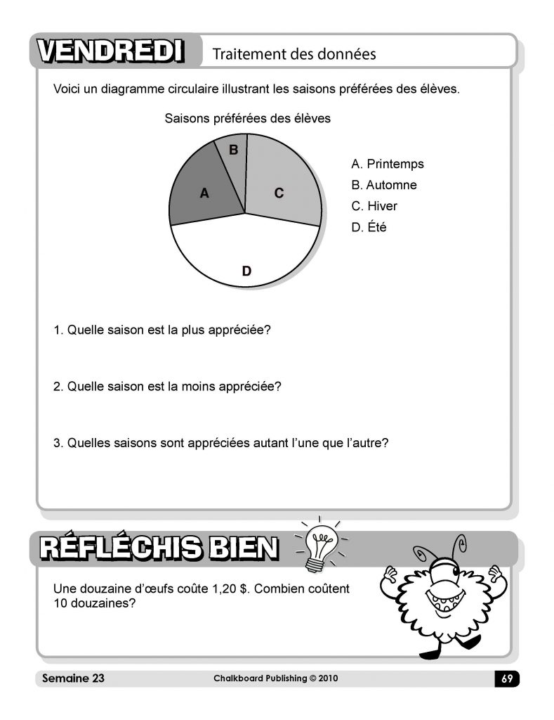 French Daily Math Grade 4 Workbook