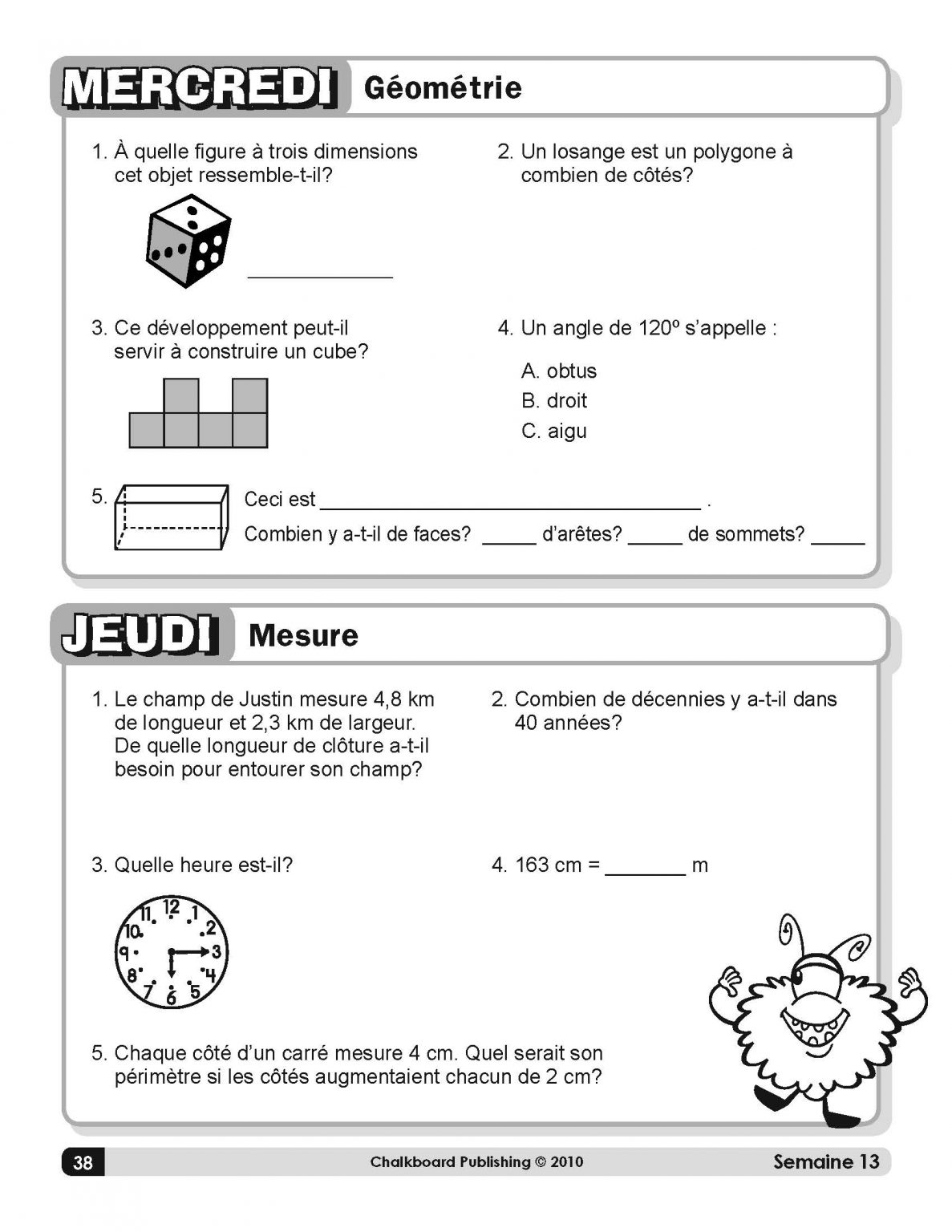 French Daily Math Grade 5 Workbook