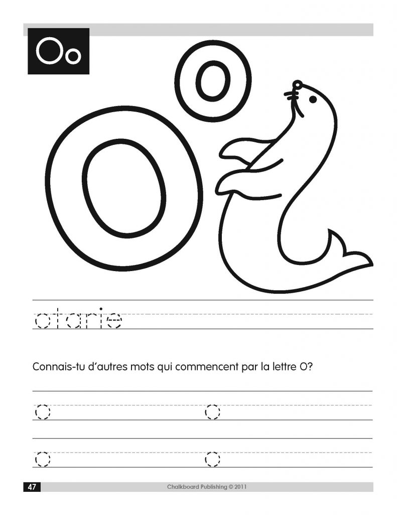 French Daily Printing Practice Workbook