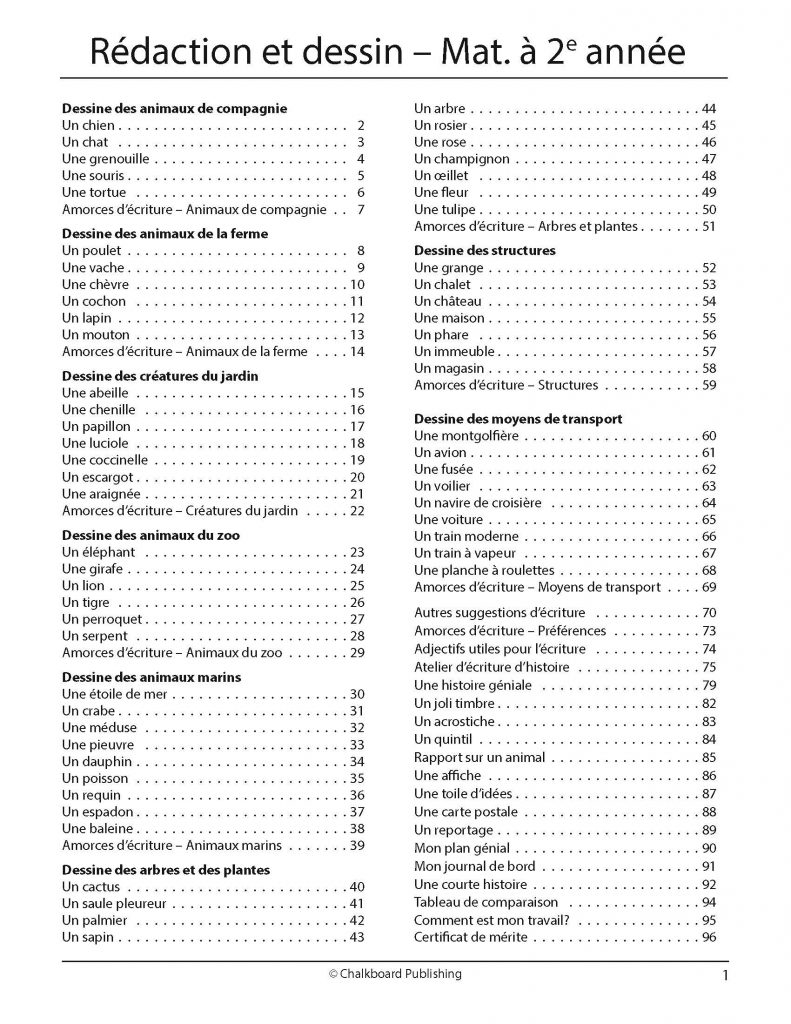 Canadian French Draw and Write Grades K-2 Workbook