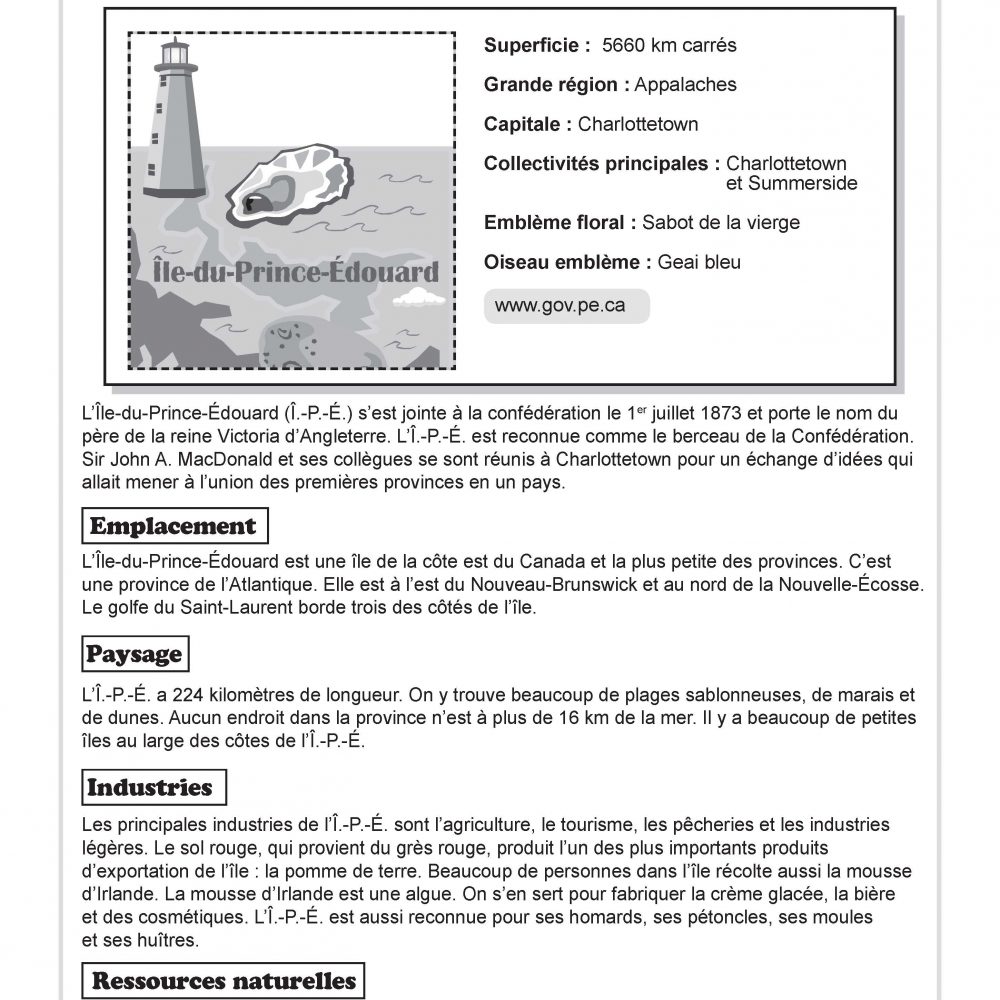 Canadian French Geography and Mapping Skills Grades 3-5 eBook