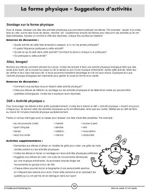 Canadian French Health Activities Grades 4-6 Workbook