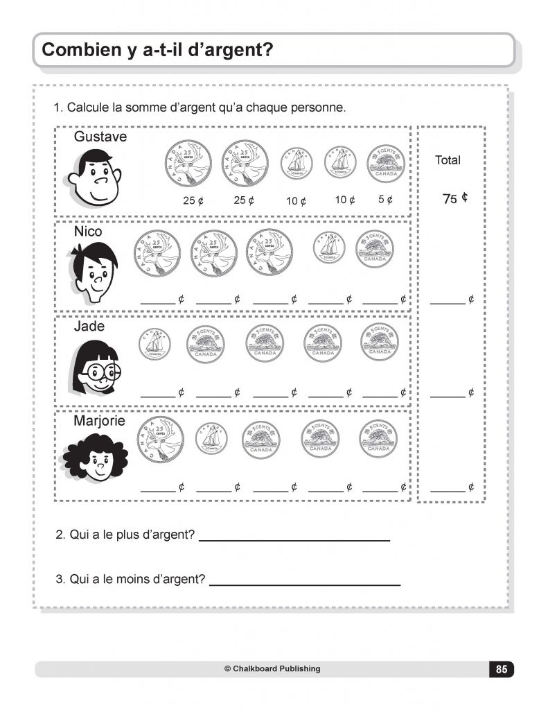 Canadian French Math Basics Grade 2 - eBook - Chalkboard Publishing
