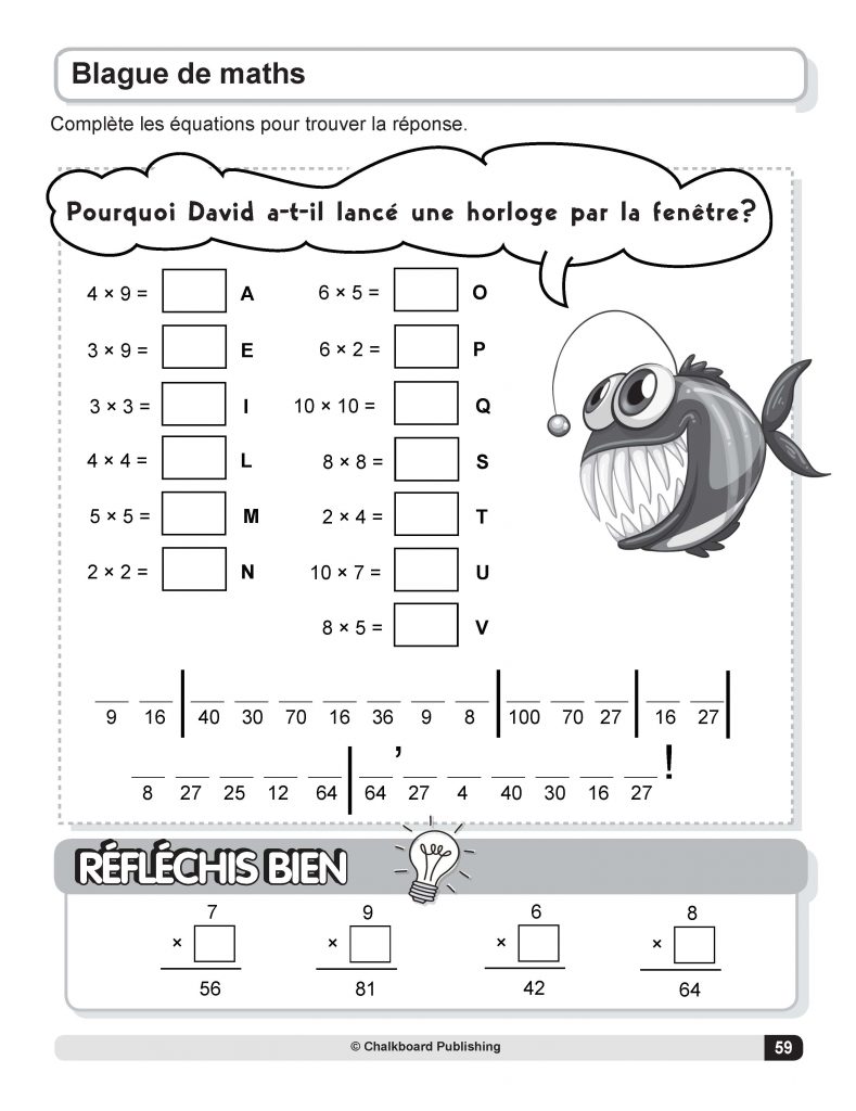 Canadian French Math Basics Grade 3 - eBook - Chalkboard Publishing
