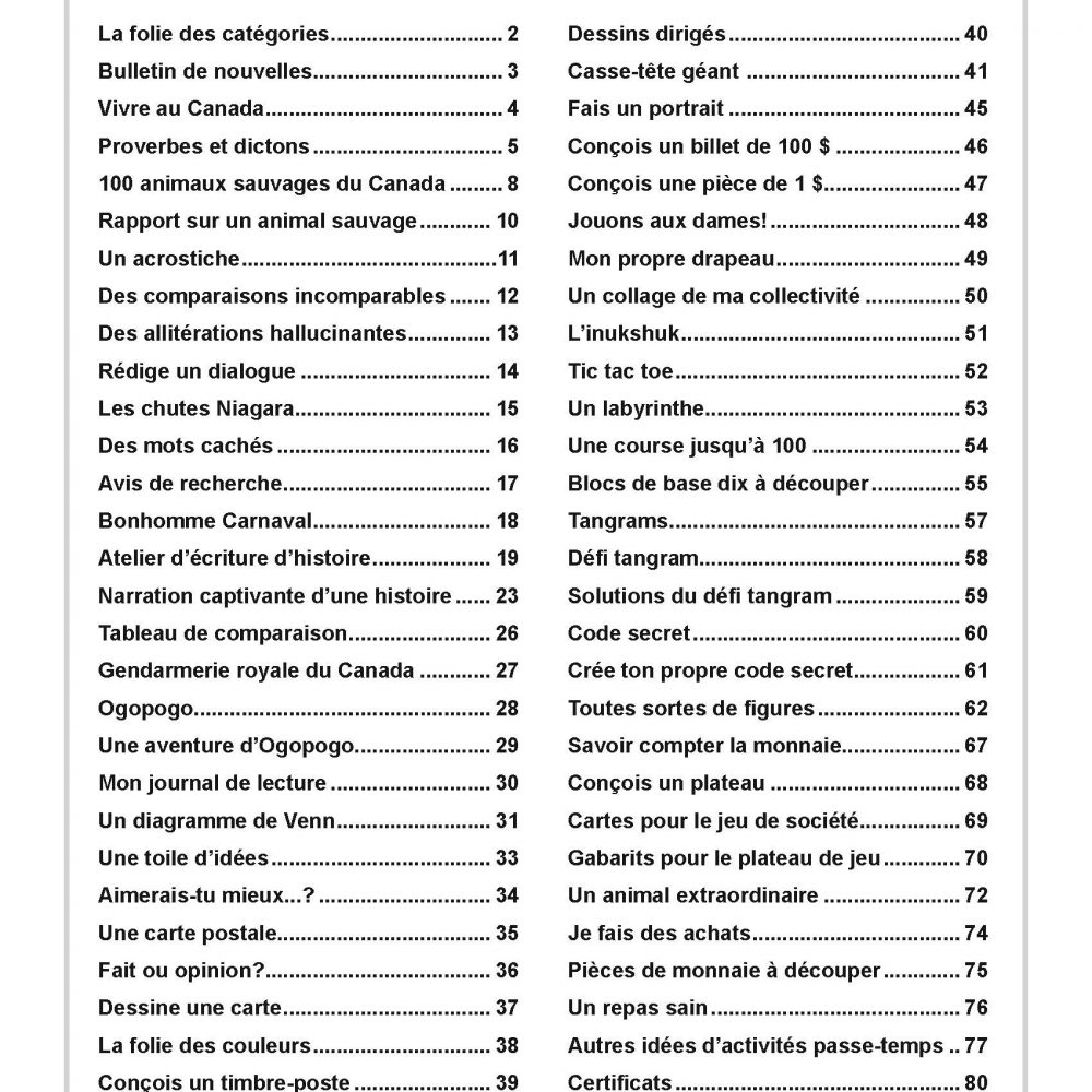 Canadian French Time Fillers Grades 2-3 - eBook - Chalkboard Publishing