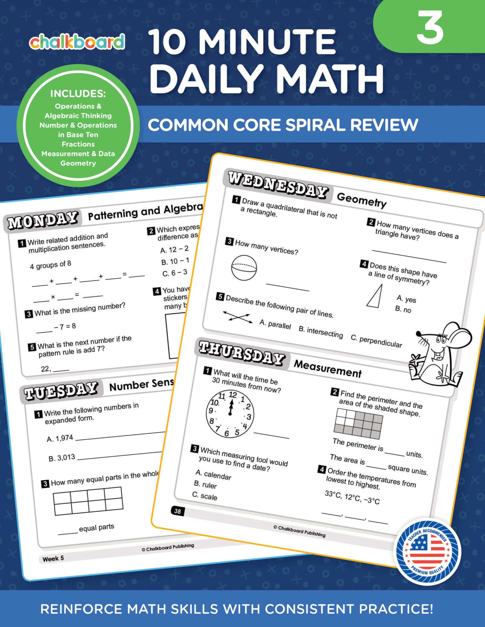 Common Core Grade 3 - Math Skills Bundle - Chalkboard Publishing