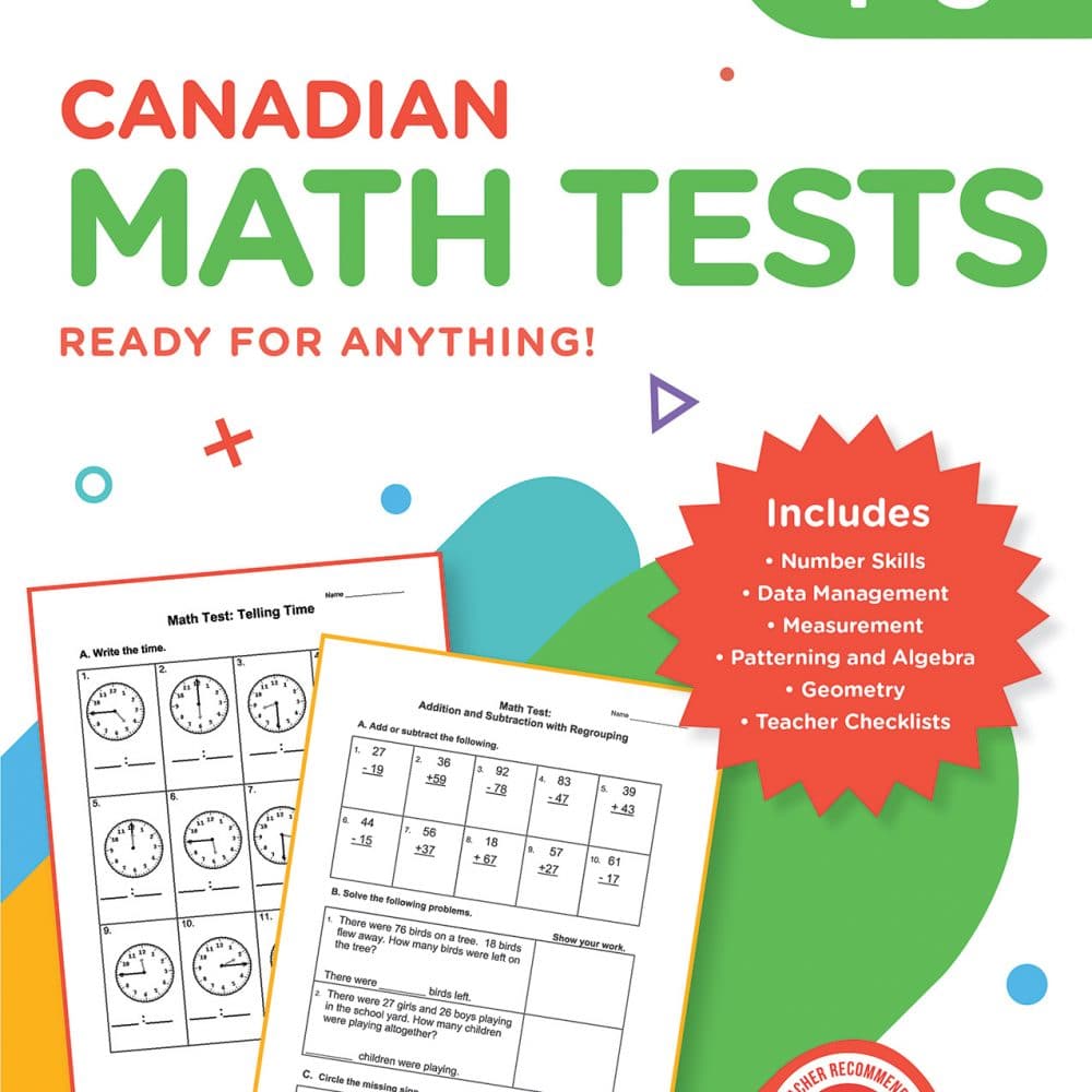 Canadian Math Tests Grades 1-3 - eBook - Chalkboard Publishing