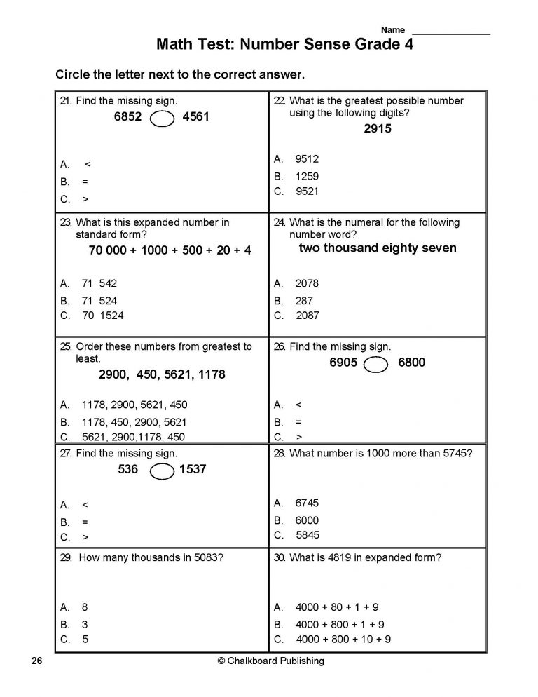 Canadian Math Tests Grades 4-6 - eBook - Chalkboard Publishing
