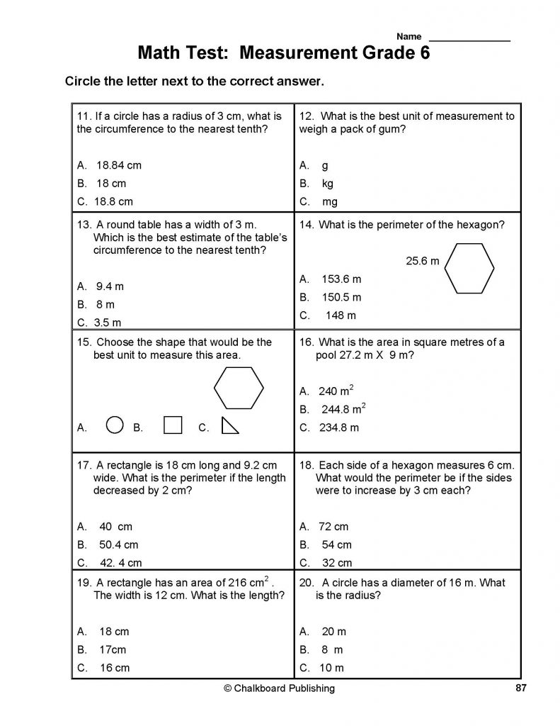 Canadian Math Tests Grades 4-6 - eBook - Chalkboard Publishing