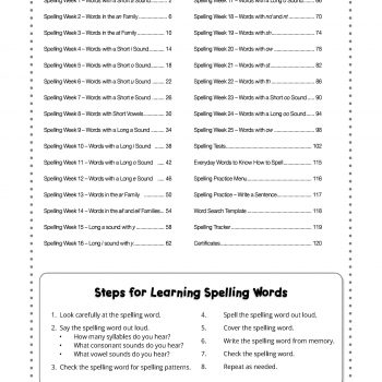 Canadian Spelling Grade 1 Workbook