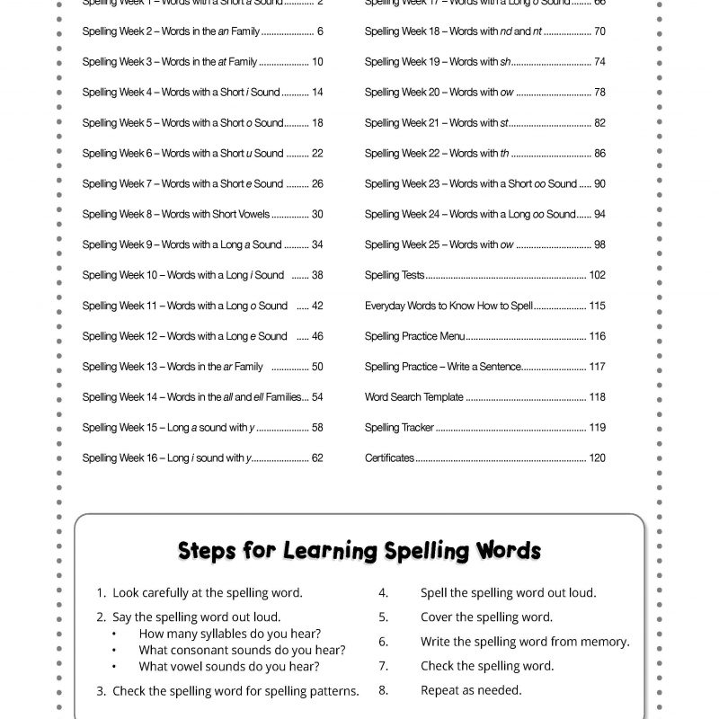 Canadian Spelling Grade 1 Workbook