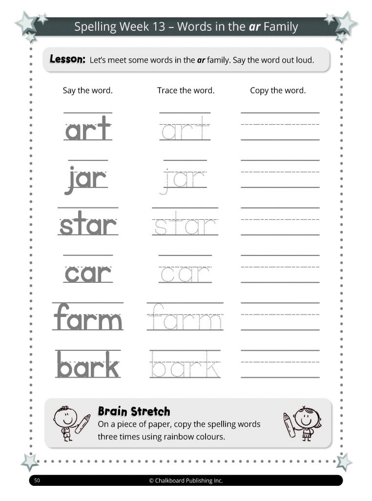 Canadian Spelling Grade 1 Workbook
