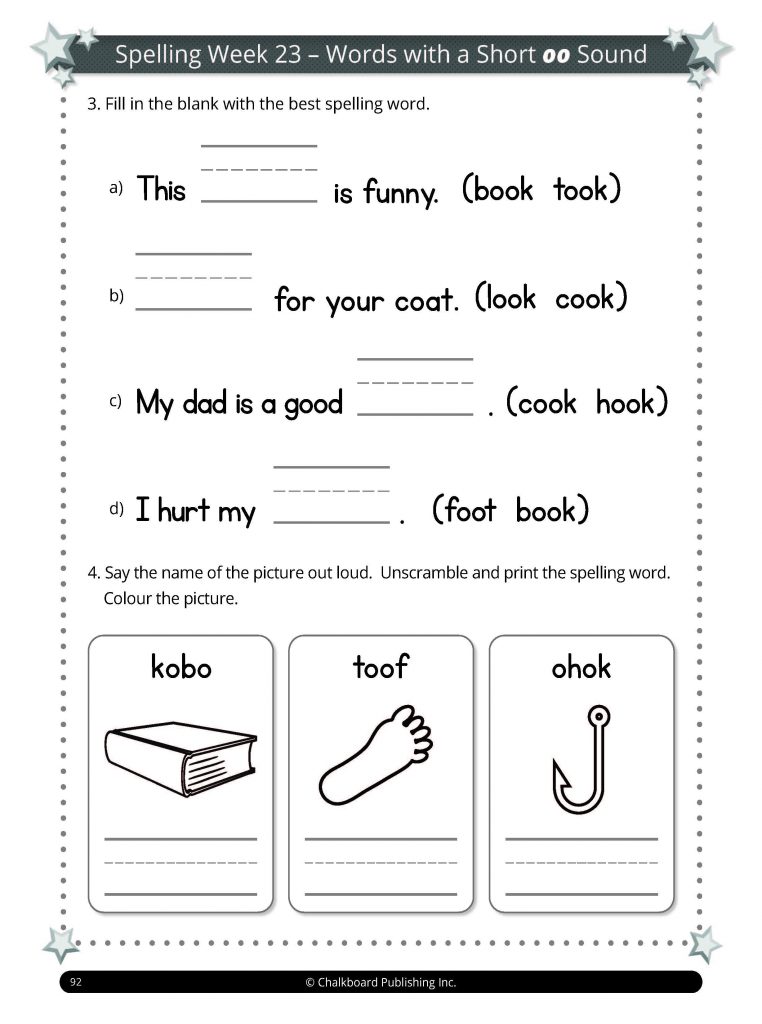 Canadian Spelling Grade 1 Workbook